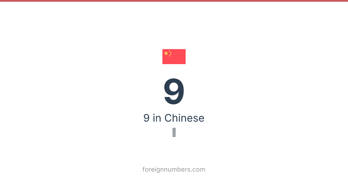 9 in Chinese - How to Say 9 | Foreign Numbers