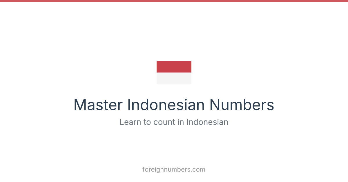 Master Indonesian Numbers | Foreign Numbers